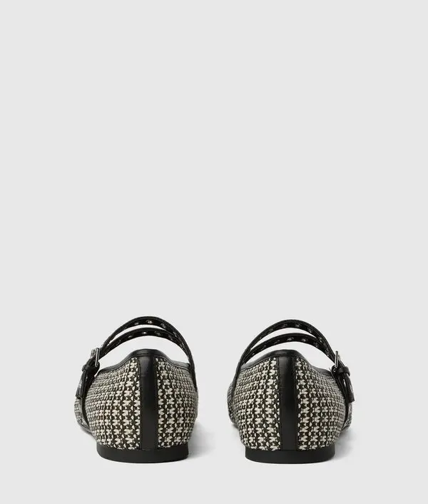 Karl Lagerfeld Karo Strap Pumps In Woven Finish