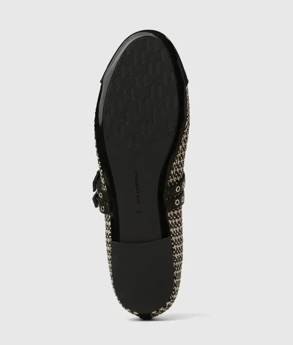 Karl Lagerfeld Karo Strap Pumps In Woven Finish