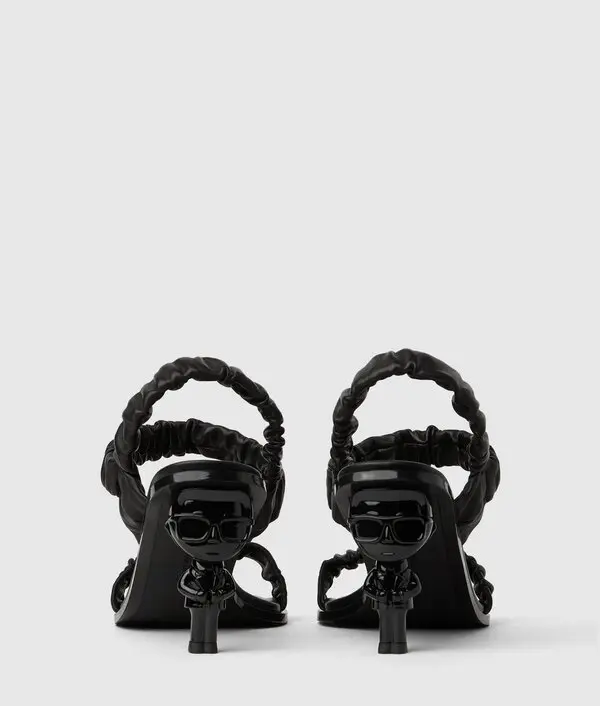 Karl Lagerfeld Sheep Leather Ruched Slingbacks With Ikon Karl Molded Heel
