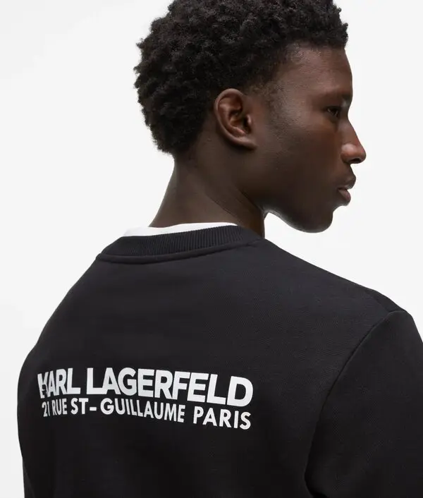 Karl Lagerfeld Rue St-guillaume Organic Cotton Sweatshirt - Black