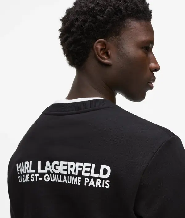 Karl Lagerfeld Rue St-guillaume Crewneck Sweatshirt - Black