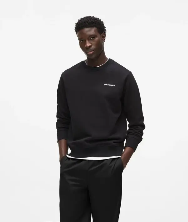 Karl Lagerfeld Rue St-guillaume Crewneck Sweatshirt - Black