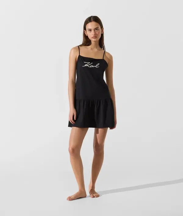 Karl Lagerfeld Signature Jersey Mini Beach Dress