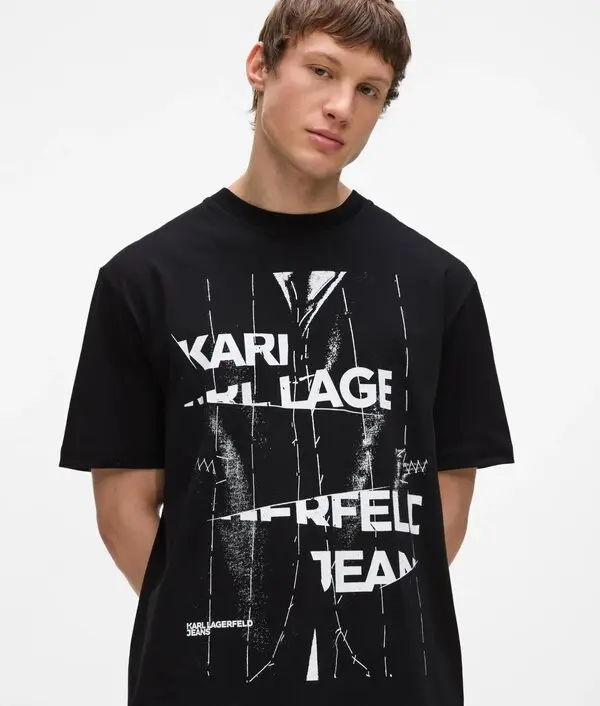 KL JEANS Relaxed Pinstripe Graphic T-shirt