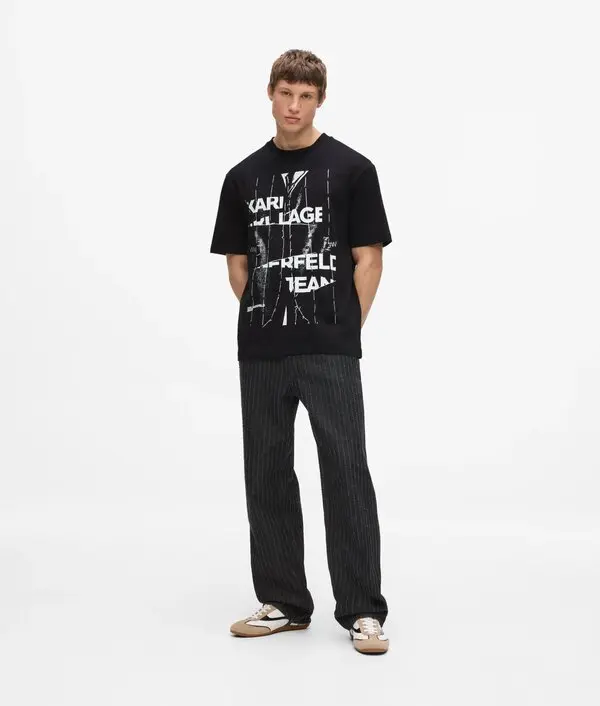 KL JEANS Relaxed Pinstripe Graphic T-shirt