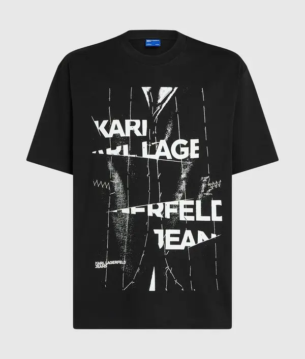 KL JEANS Relaxed Pinstripe Graphic T-shirt