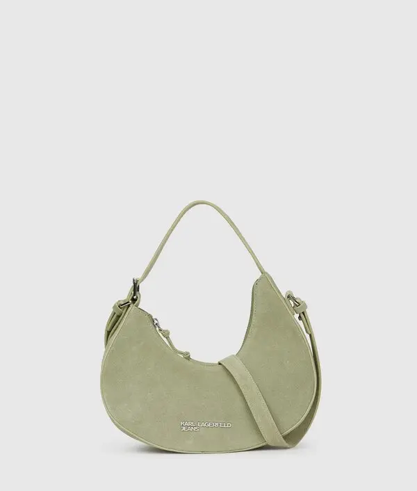 KL JEANS Rounded Suede Top Handle Bag
