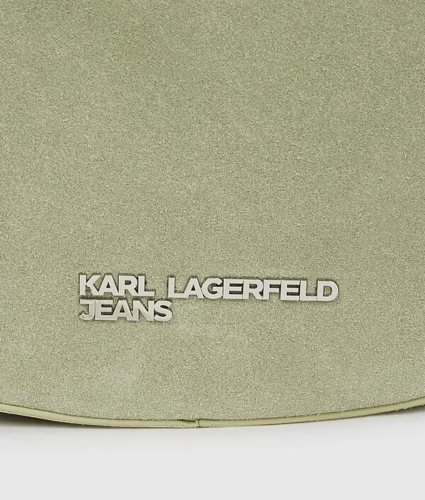 KL JEANS Rounded Suede Top Handle Bag