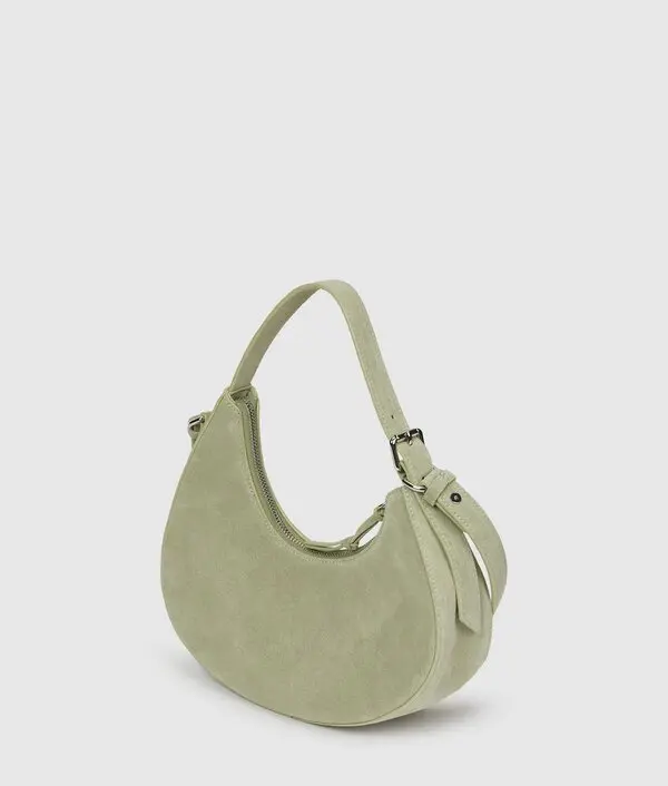 KL JEANS Rounded Suede Top Handle Bag