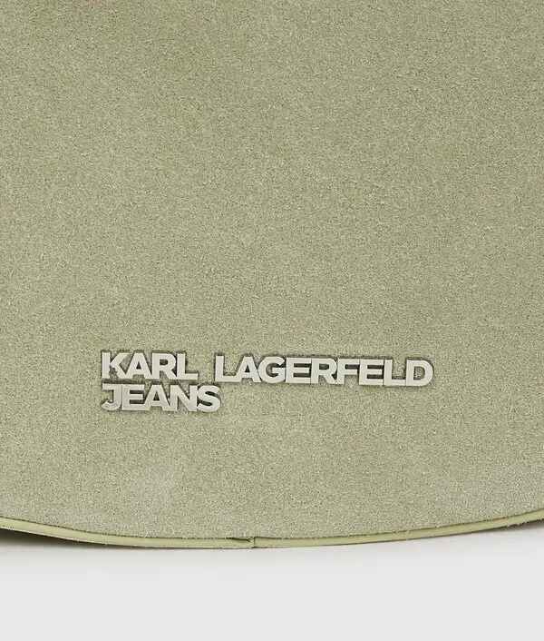 Karl Lagerfeld Suede Top Handle Bag - Tea