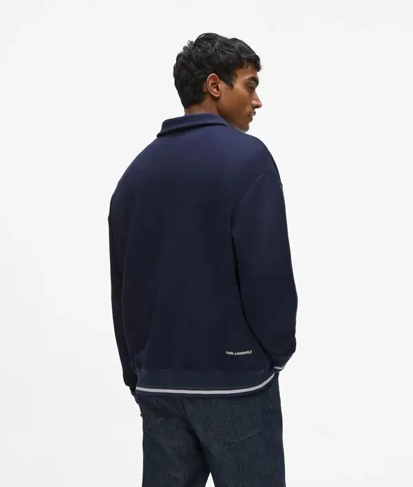 Karl Lagerfeld Ikon Half Zip Sweatshirt - Peacoat