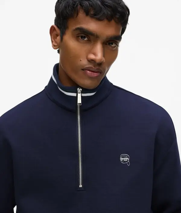 Karl Lagerfeld Ikon Half Zip Sweatshirt - Peacoat