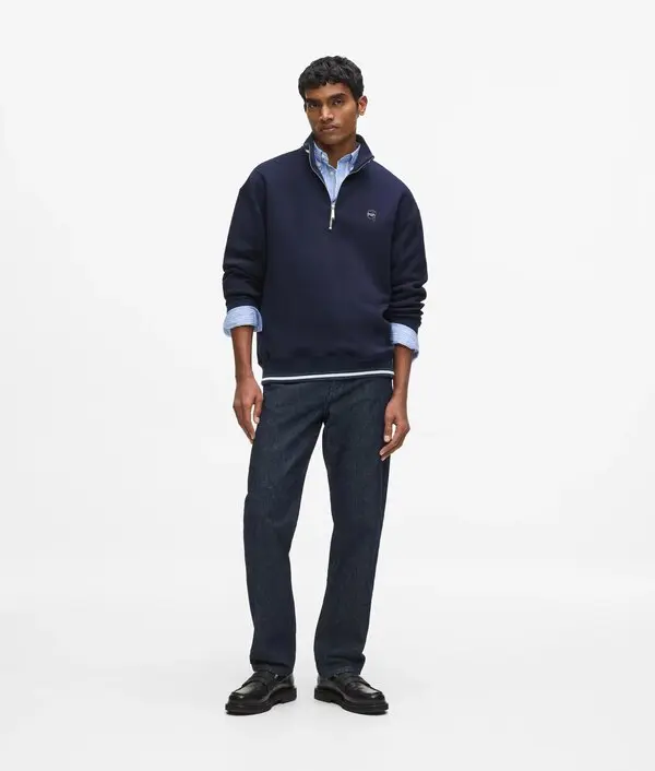 Karl Lagerfeld Ikon Half Zip Sweatshirt - Peacoat