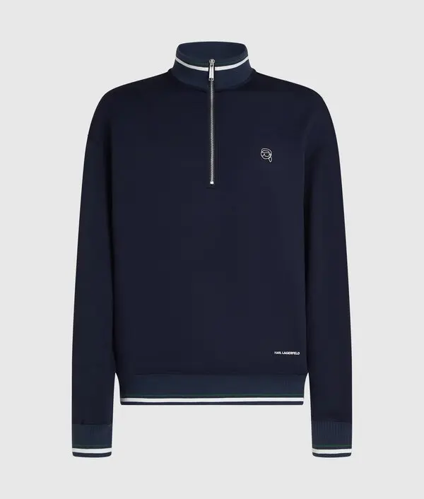 Karl Lagerfeld Ikon Half Zip Sweatshirt - Peacoat