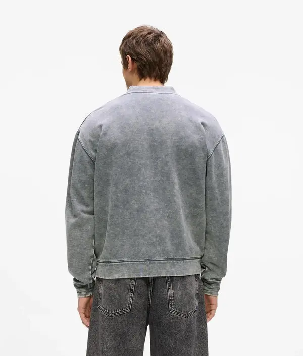 KL JEANS Jeans Washed Cotton Zip-up Sweatshirt