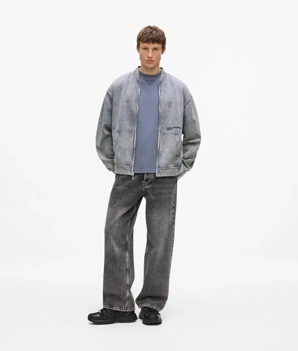 KL JEANS Jeans Washed Cotton Zip-up Sweatshirt