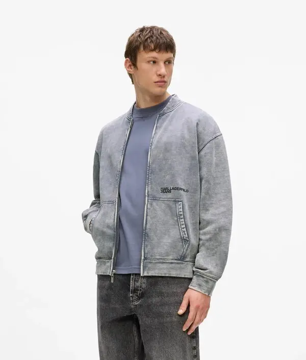 KL JEANS Jeans Washed Cotton Zip-up Sweatshirt