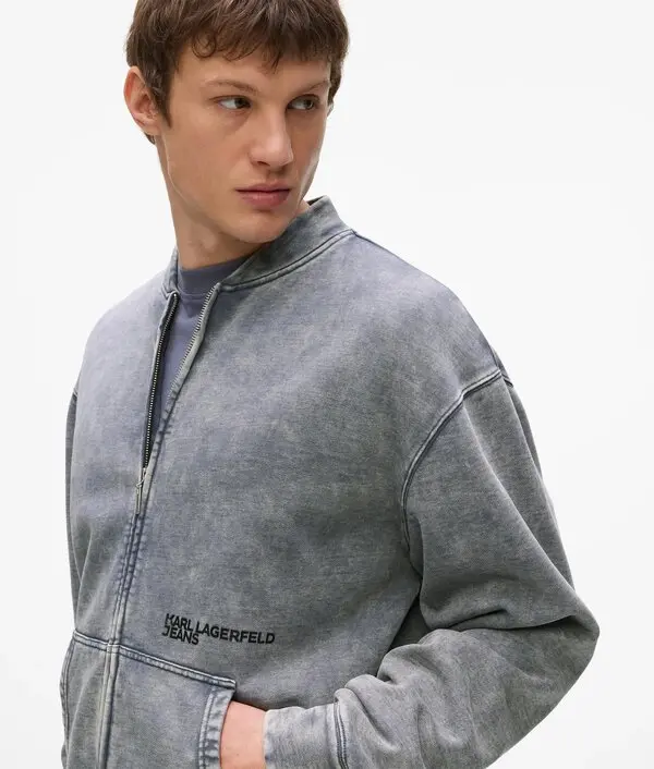 KL JEANS Jeans Washed Cotton Zip-up Sweatshirt