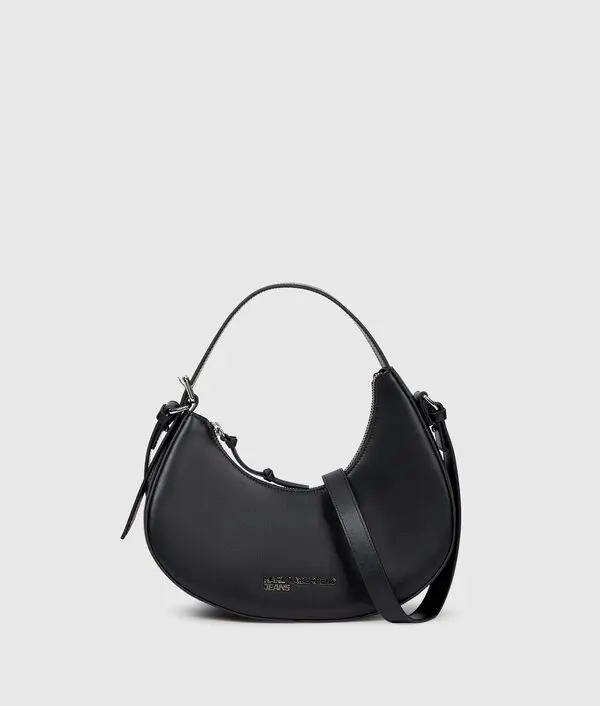 Karl Lagerfeld Rounded Leather Top Handle Bag - Black