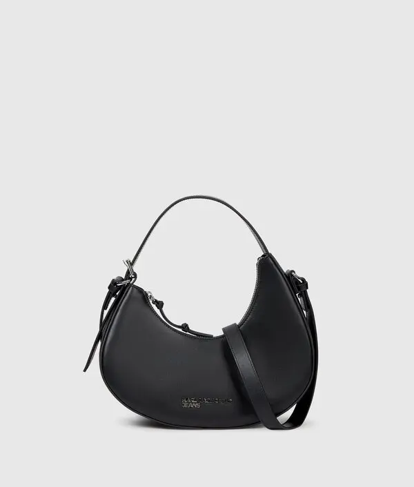 Karl Lagerfeld Rounded Leather Top Handle Bag - Black