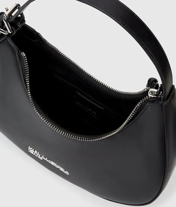 Karl Lagerfeld Rounded Leather Top Handle Bag - Black