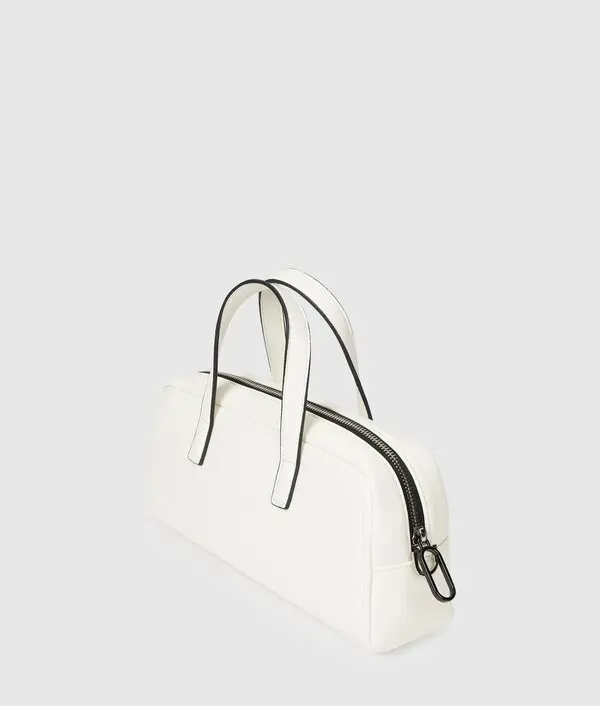 Karl Lagerfeld Box Logo Bowling Bag - Egret