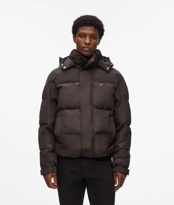 Karl Lagerfeld Monogram Puffer Jacket - Black Coffee