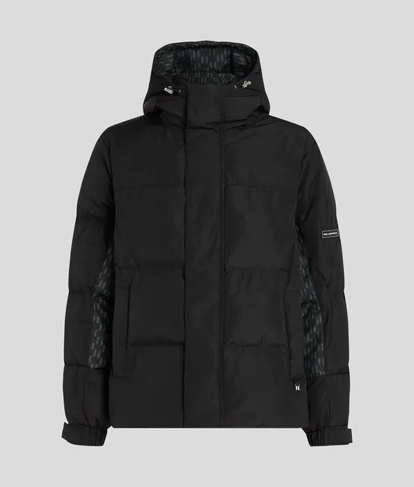 Karl Lagerfeld Monogram Puffer Jacket - Black