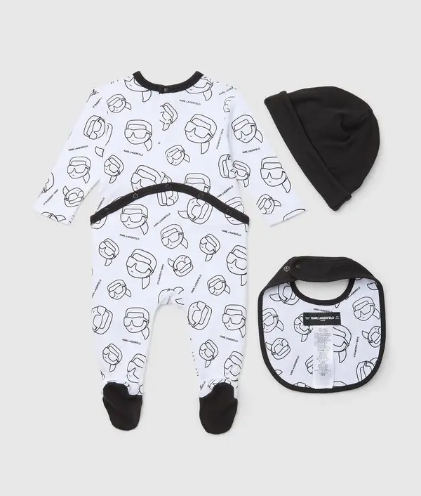 Karl Lagerfeld Ikon Print Three-piece Baby Set