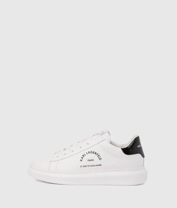 Karl Lagerfeld Rue St-guillaume Logo Leather Sneakers - White