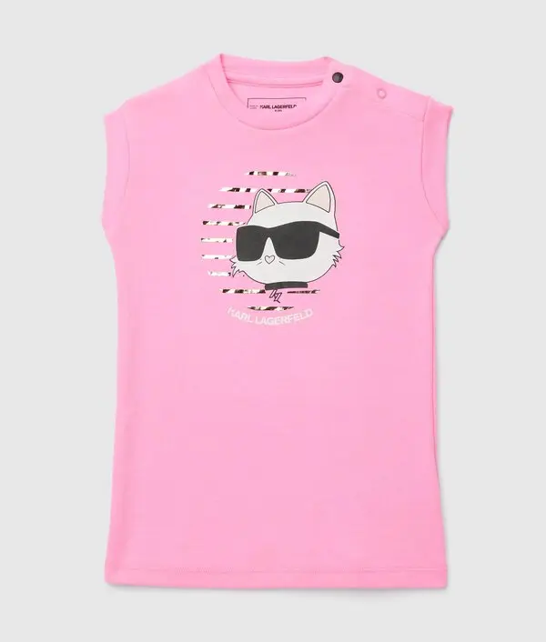 Karl Lagerfeld Baby Ikon Choupette Short-sleeved Dress - Pink