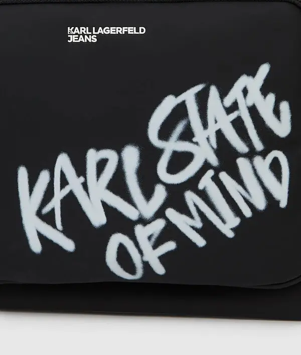 KL JEANS Jeans Coated Roll-top Backpack With Graphic Artwork