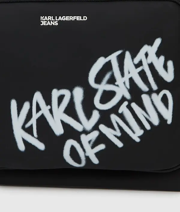 KL JEANS Jeans Coated Roll-top Backpack With Graphic Artwork