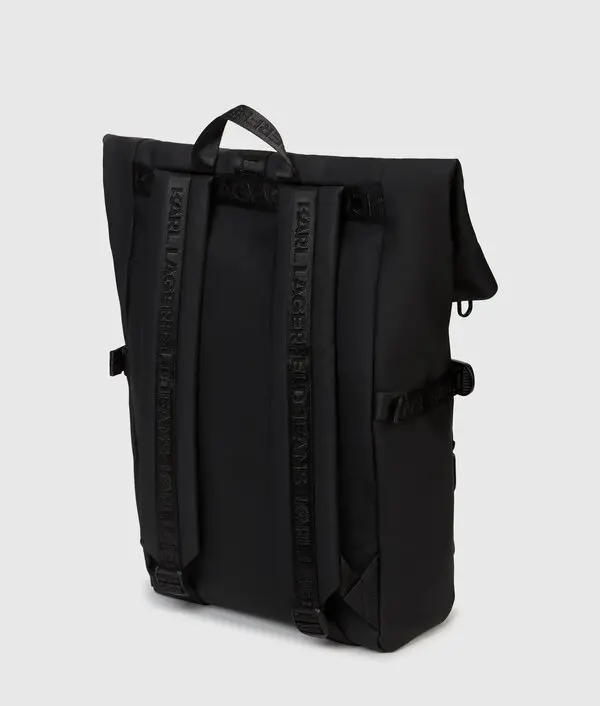 KL JEANS Jeans Coated Roll-top Backpack With Graphic Artwork