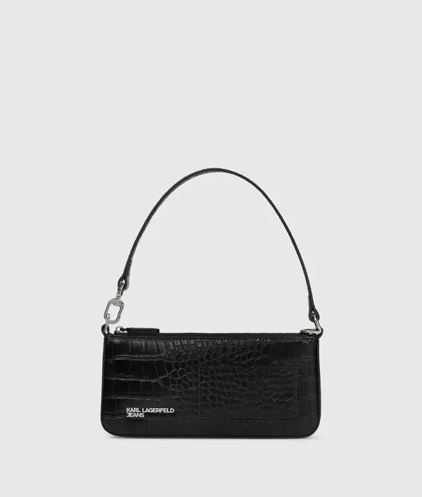 KL JEANS Transformable Croc-effect Pouch - Black