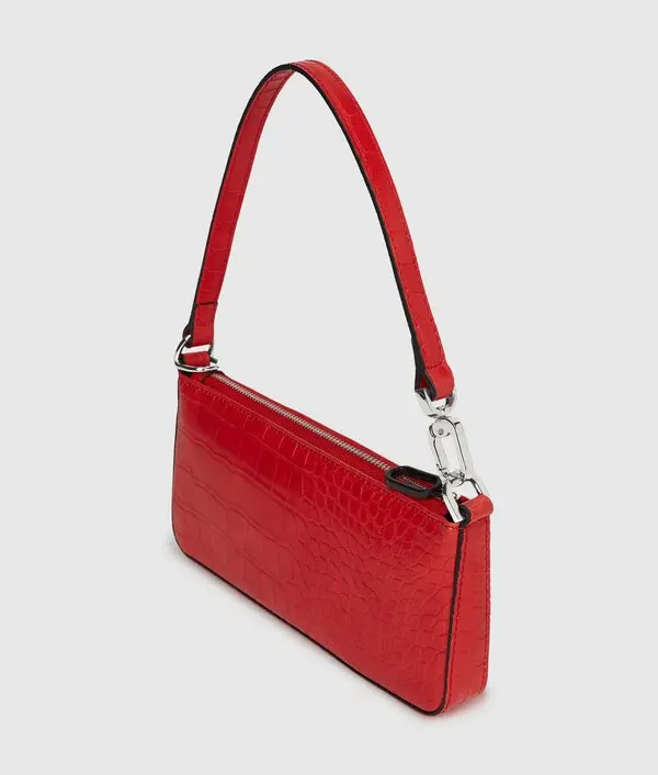 KL JEANS Transformable Croc-effect Pouch - High Risk Red