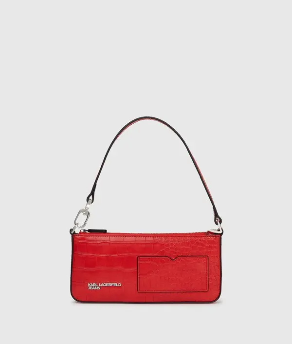 KL JEANS Transformable Croc-effect Pouch - High Risk Red