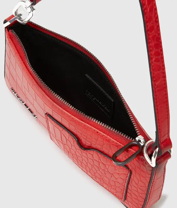 KL JEANS Transformable Croc-effect Pouch - High Risk Red