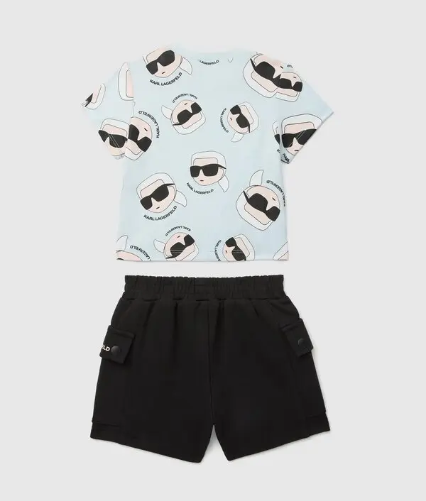 Karl Lagerfeld Baby Ikon Print T-shirt And Cargo Shorts Set