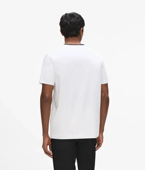 Karl Lagerfeld Contrast V-neck T-shirt - White