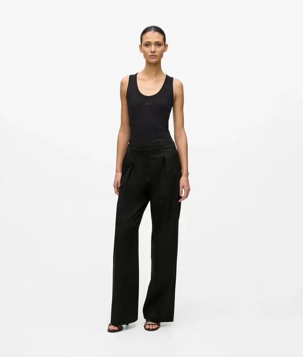 Karl Lagerfeld X Amber Valletta Structured Suit Pants - Black