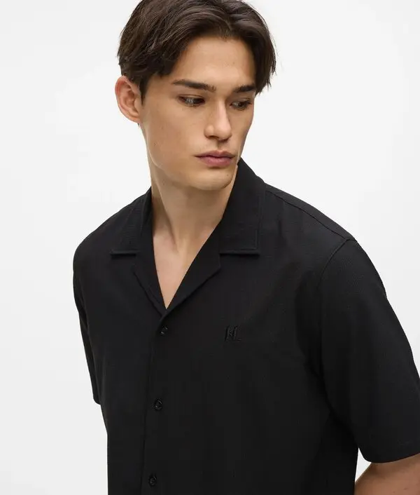 Karl Lagerfeld Monogram Short-sleeved Shirt - Black