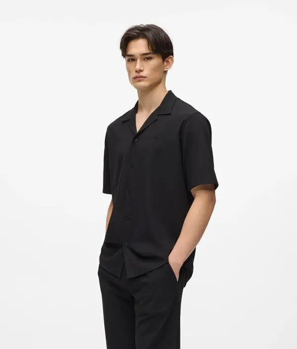 Karl Lagerfeld Monogram Short-sleeved Shirt - Black