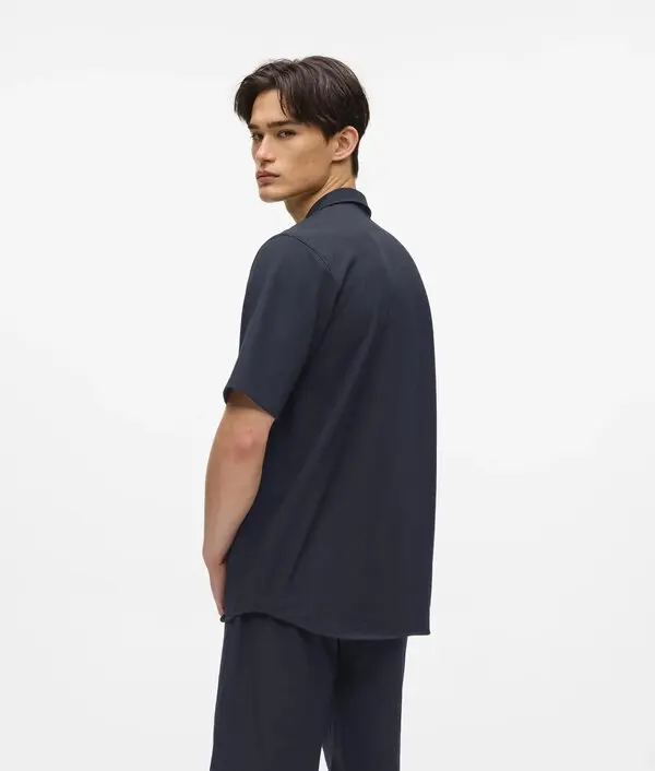 Karl Lagerfeld Monogram Short-sleeved Shirt - Navy