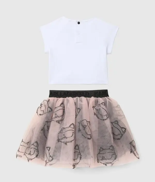 Karl Lagerfeld Baby Ikon T-shirt And Skirt Set