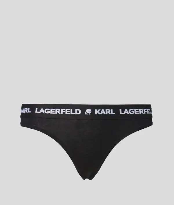 Karl Lagerfeld Logo Thong - Black