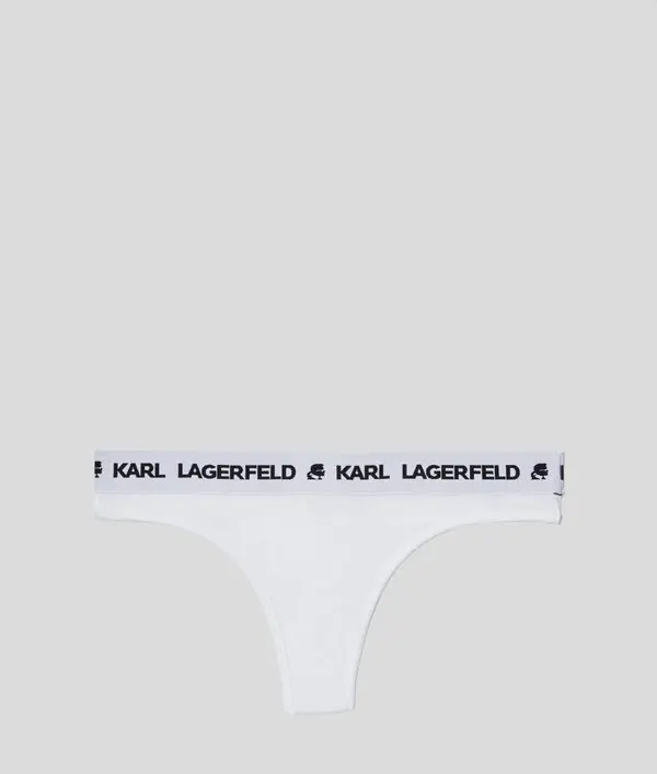 Karl Lagerfeld Logo Thong - White