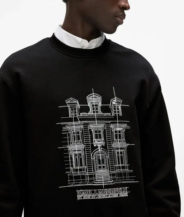 Karl Lagerfeld Maison De Karl Sketch Sweatshirt - Black