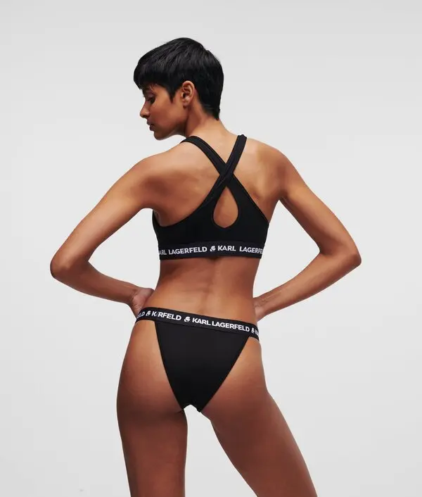 Karl Lagerfeld Logo Brazilian Briefs - Black