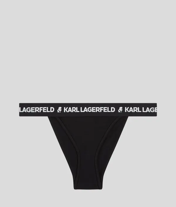 Karl Lagerfeld Logo Brazilian Briefs - Black